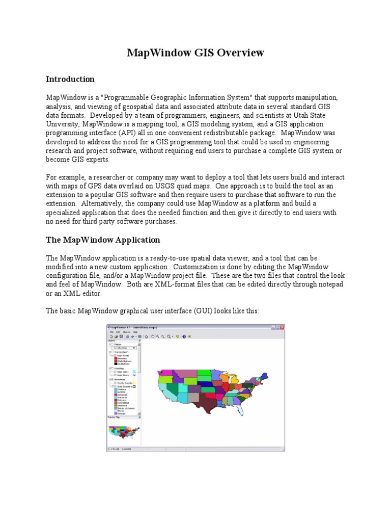 Map Window Overview | PDF | Geographic Information System | Application Programming Interface