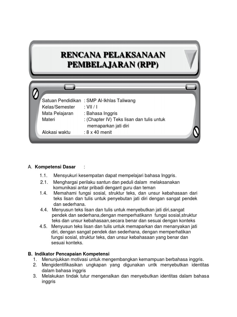 Contoh RPP Inquiry | PDF