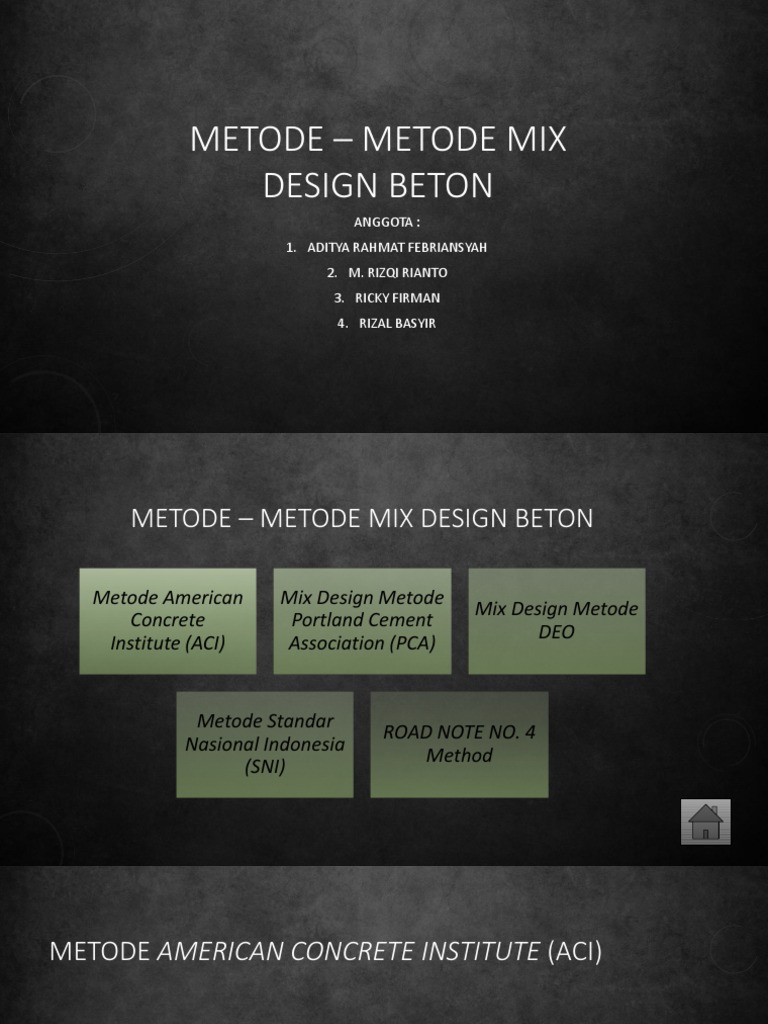Metode - Metode Mix Design Beton (Tom Rizal Ricky Aditia) | PDF