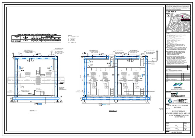 Key Plan: Table of Isolation Valve Chambers Reinforcement Details | PDF ...