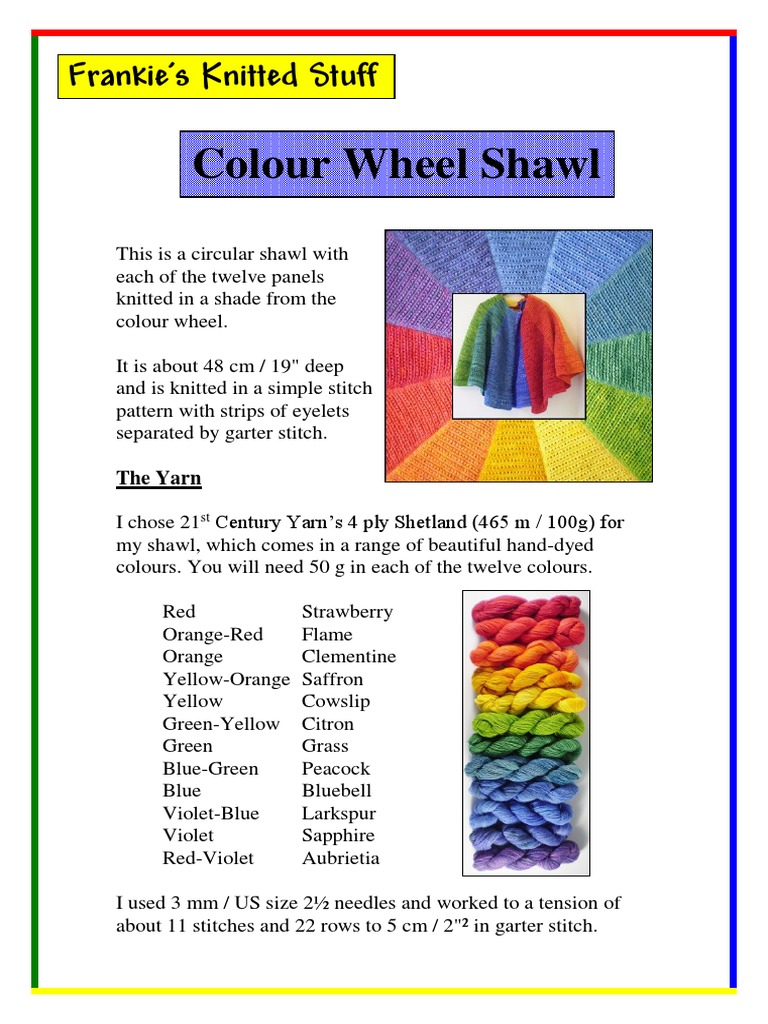 Colour Wheel Shawl | PDF | Knitting | Textiles