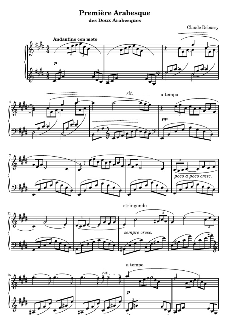 Debussy Arabesque 1 | PDF | Ocio