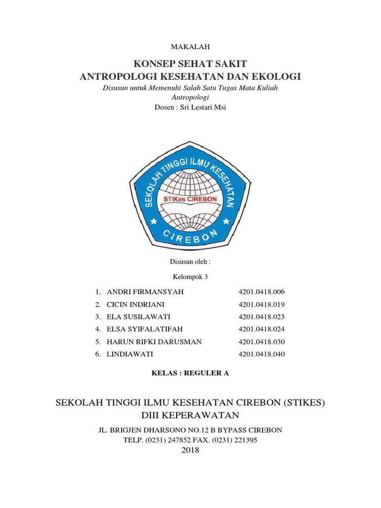Contoh Cover Makalah Yang Baik Dan Benar | PDF