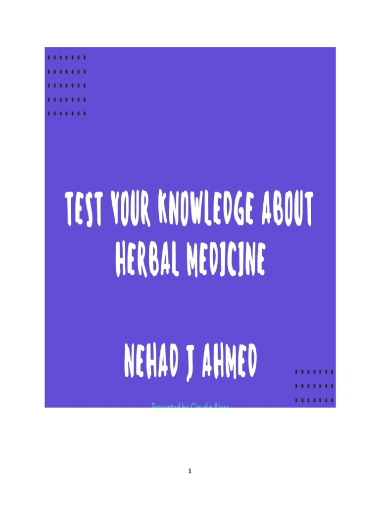 MCQs Questions in Herbal Medicine | PDF | Common Cold | Dietary Supplements