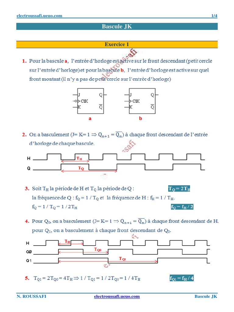 JK Flip-Flop Exercises | PDF | Science & Mathematics