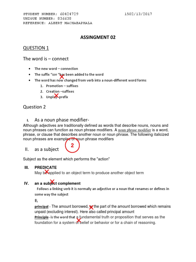 ViewMarkedAssignment4 PDF | PDF | Noun | Verb