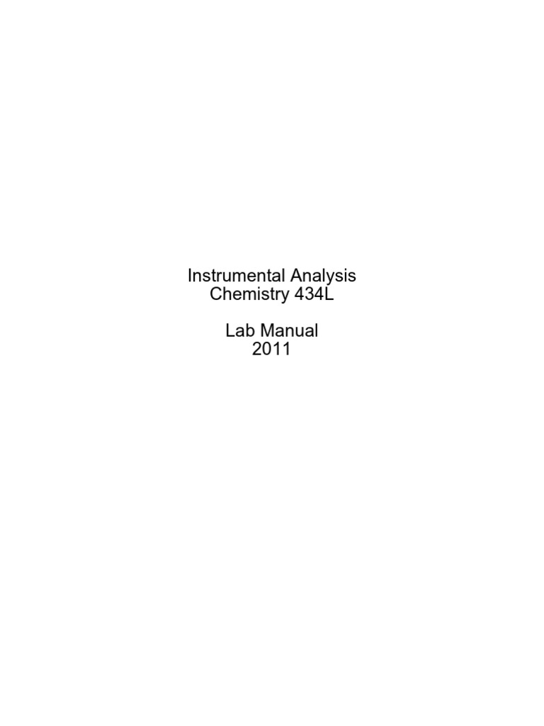 Instrumental Analysis Chemistry 434L Lab Manual 2011 | PDF | Signal To ...