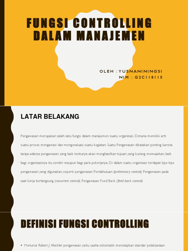 Fungsi Controlling Dalam Manajemen | PDF