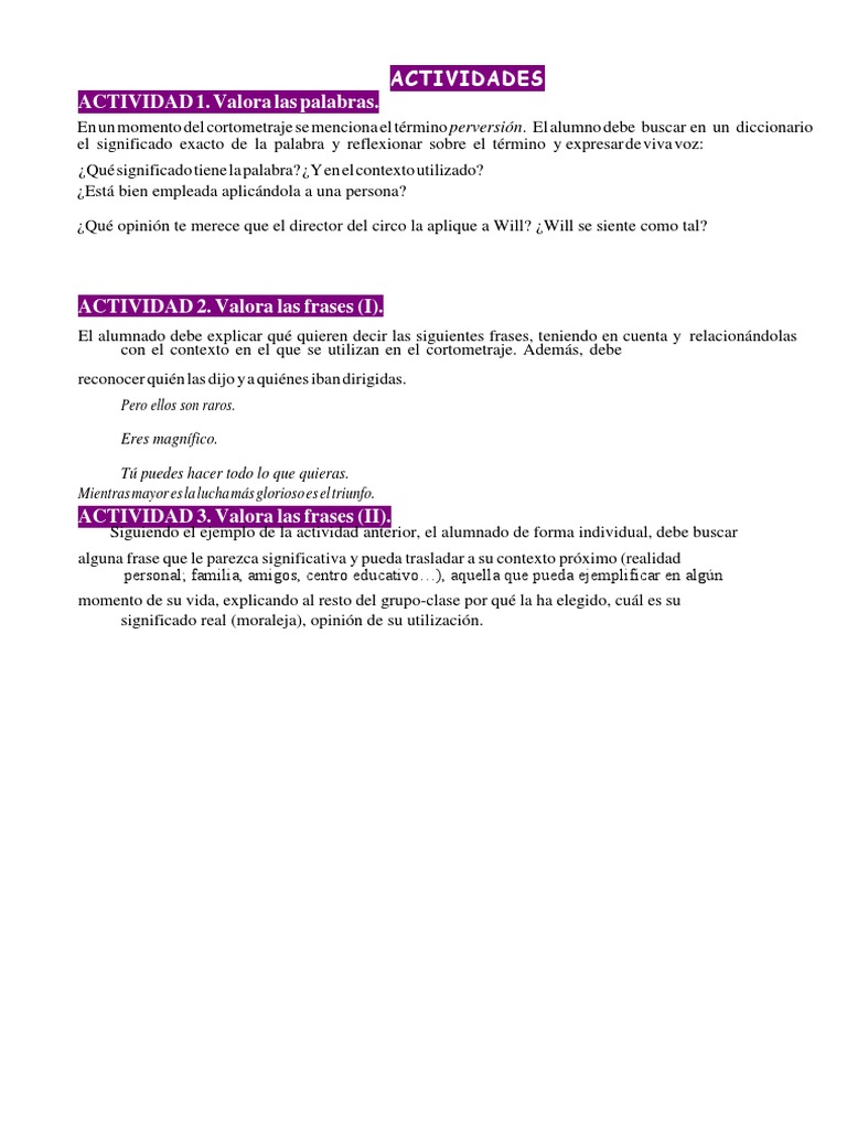 Actividades sobre el circo y sus personajes | PDF | Circo | Imagen