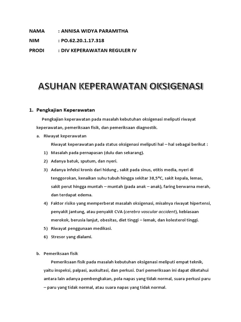 Askep Oksigenasi | PDF