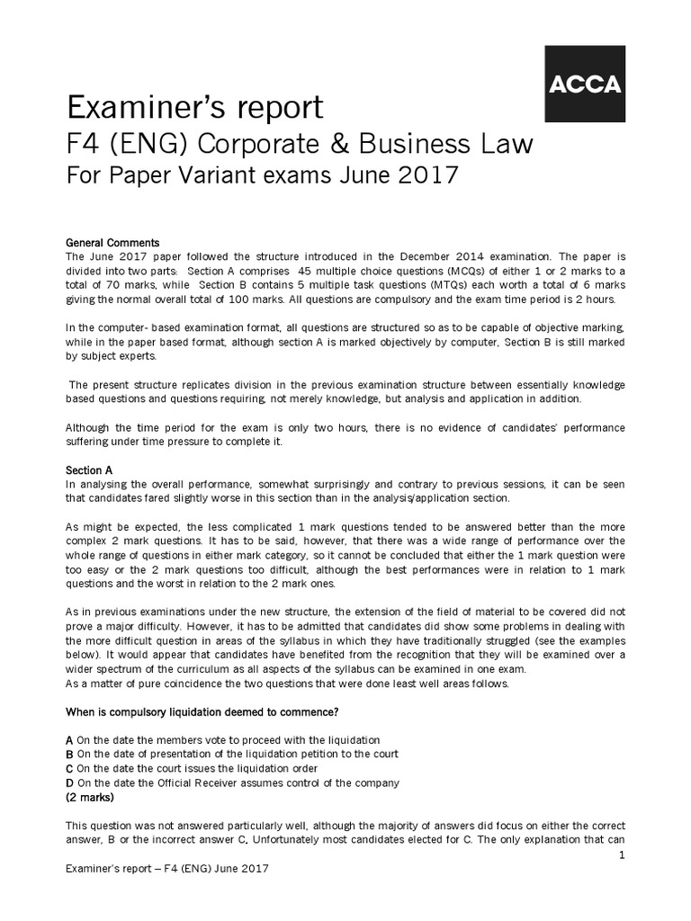 f4 Eng Examreport j17 | PDF | Multiple Choice | Test (Assessment)