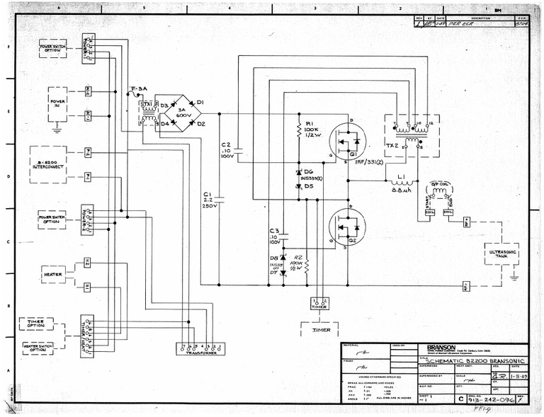 Bransonic 2200 Schematic | PDF