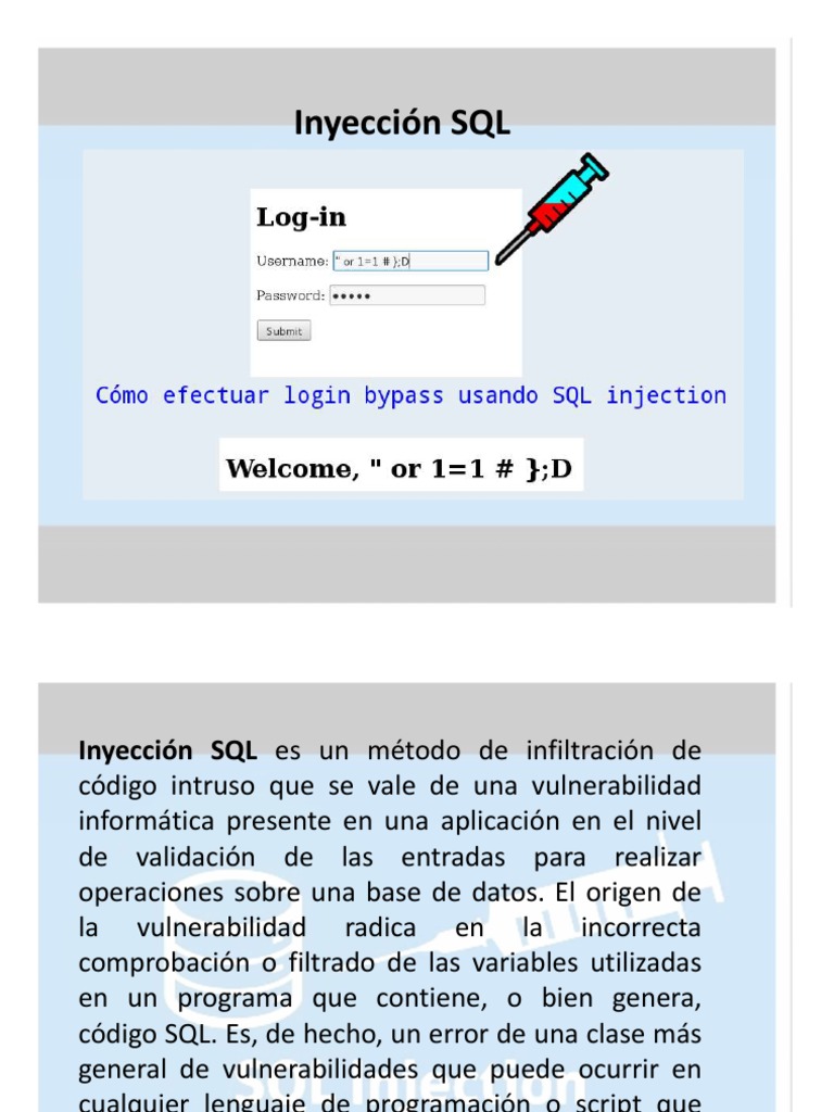 Sql Injection | Recuperación de información | Software de la aplicacion