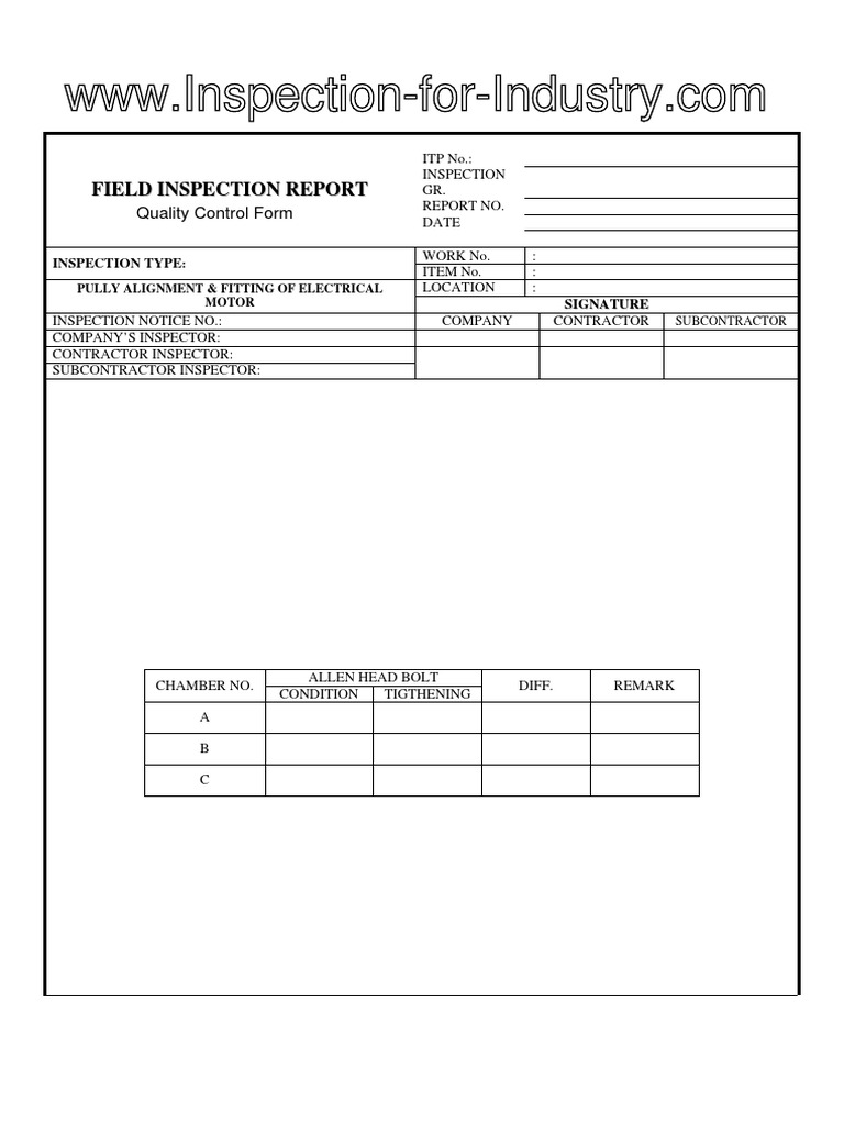 Pully Alignment and Fitting of Electrical Motor Quality Control and ...