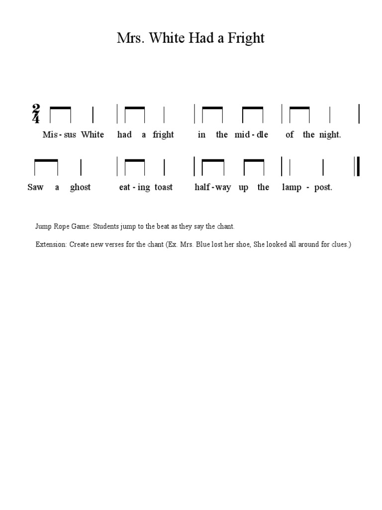 Mrs. White's Midnight Fright Chant | PDF