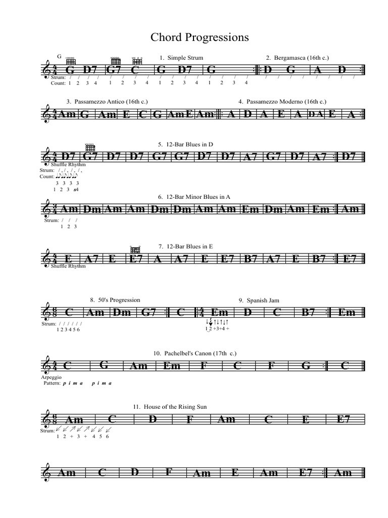 Chord Progressions | PDF | Classical Music | Harmony