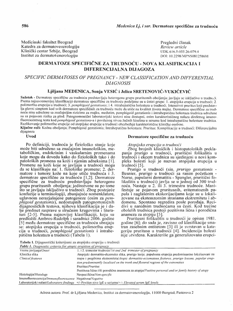 Dermatoze Specifične Za Trudnoću | PDF