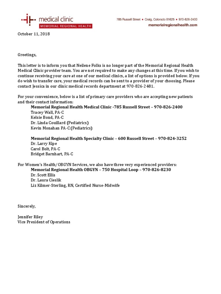 Letter To Patients | PDF