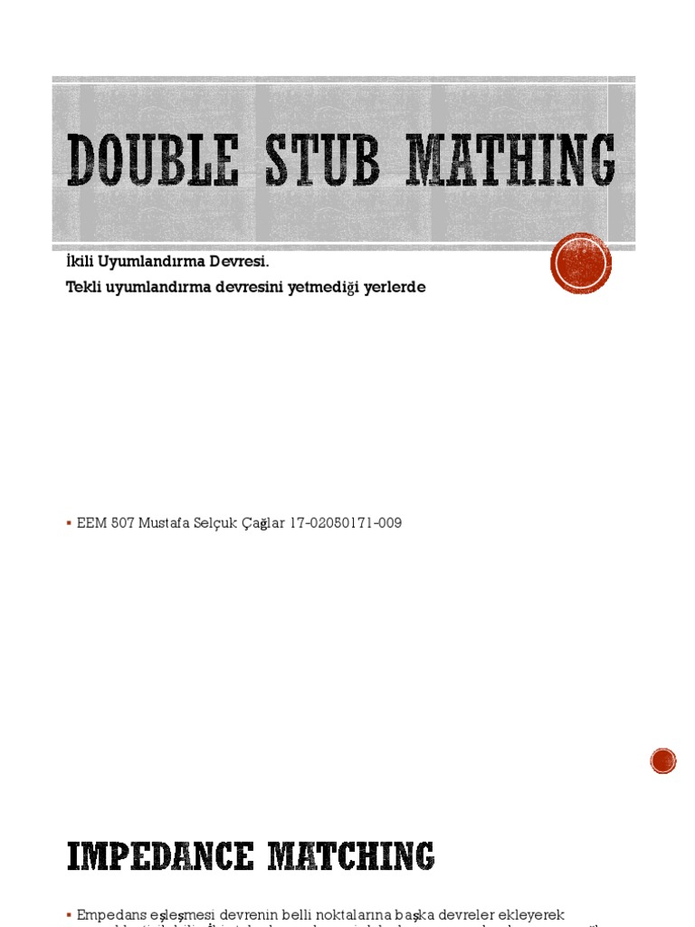 Double Stub Matching | PDF