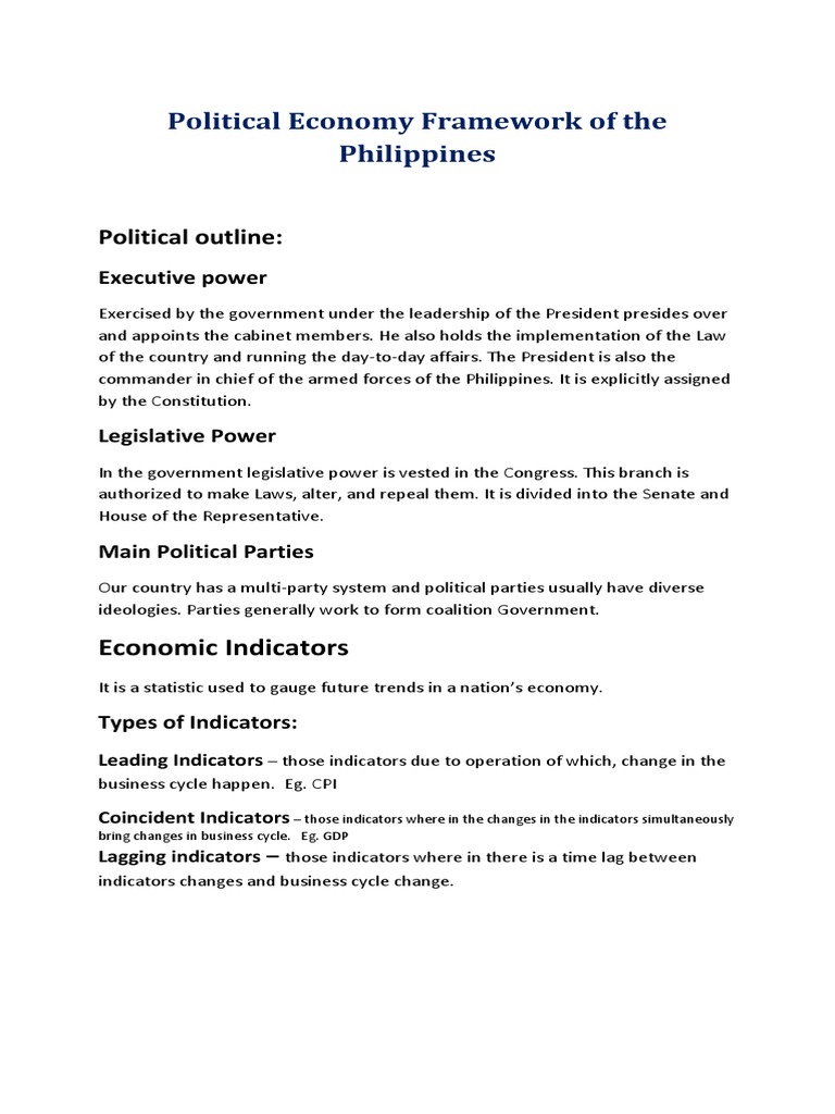 Political Economy Framework of The Philippines | PDF | Market Economy ...