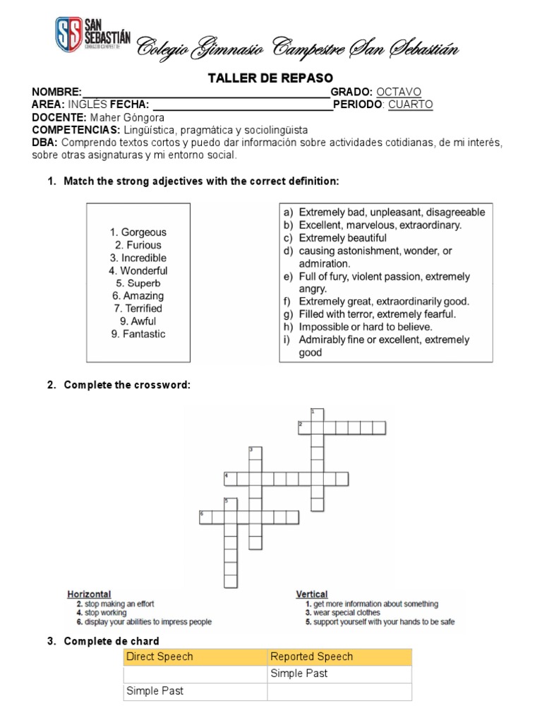 English Review Workshop for Eighth Grade | PDF | Verb | Grammar