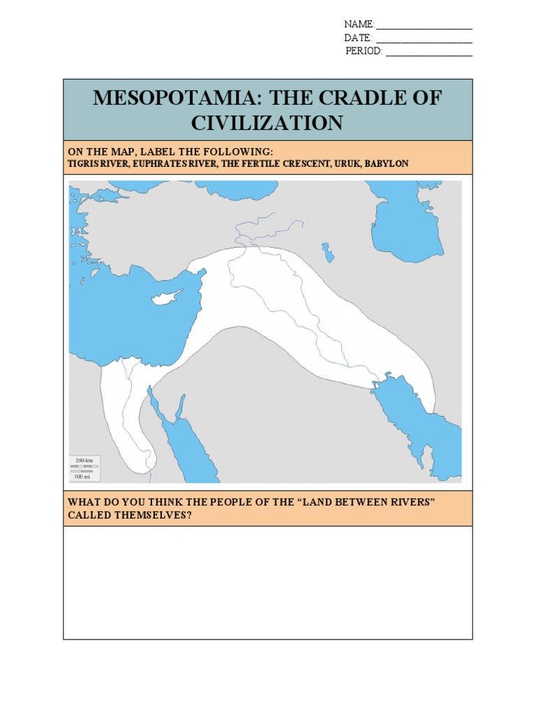 Mesopotamia: The Cradle of Civilization: On The Map, Label The ...