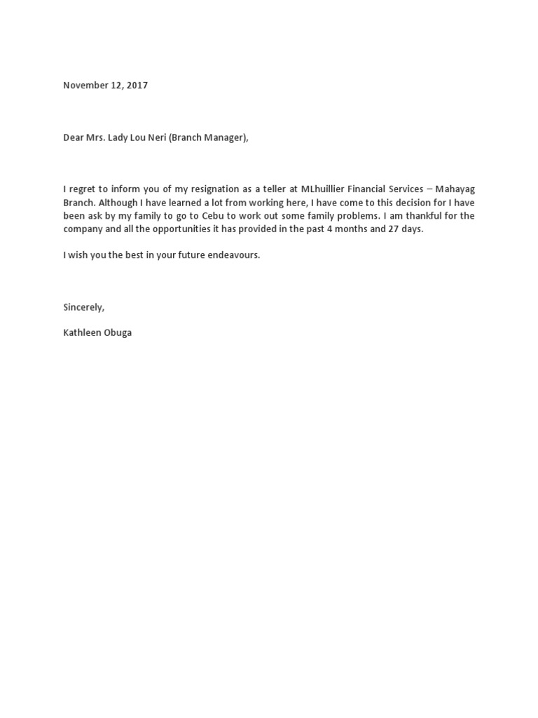 Resignation Letter Template 3 | PDF