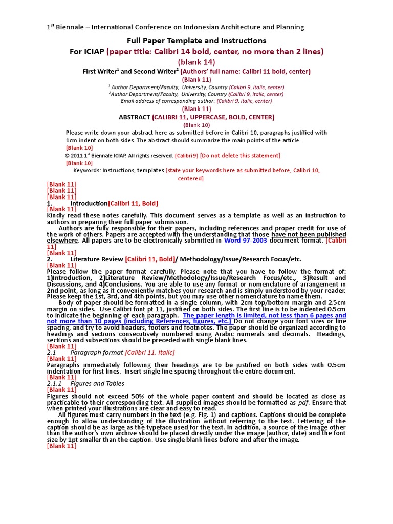 Full Paper Template ICIAP | PDF | Paragraph | Typefaces