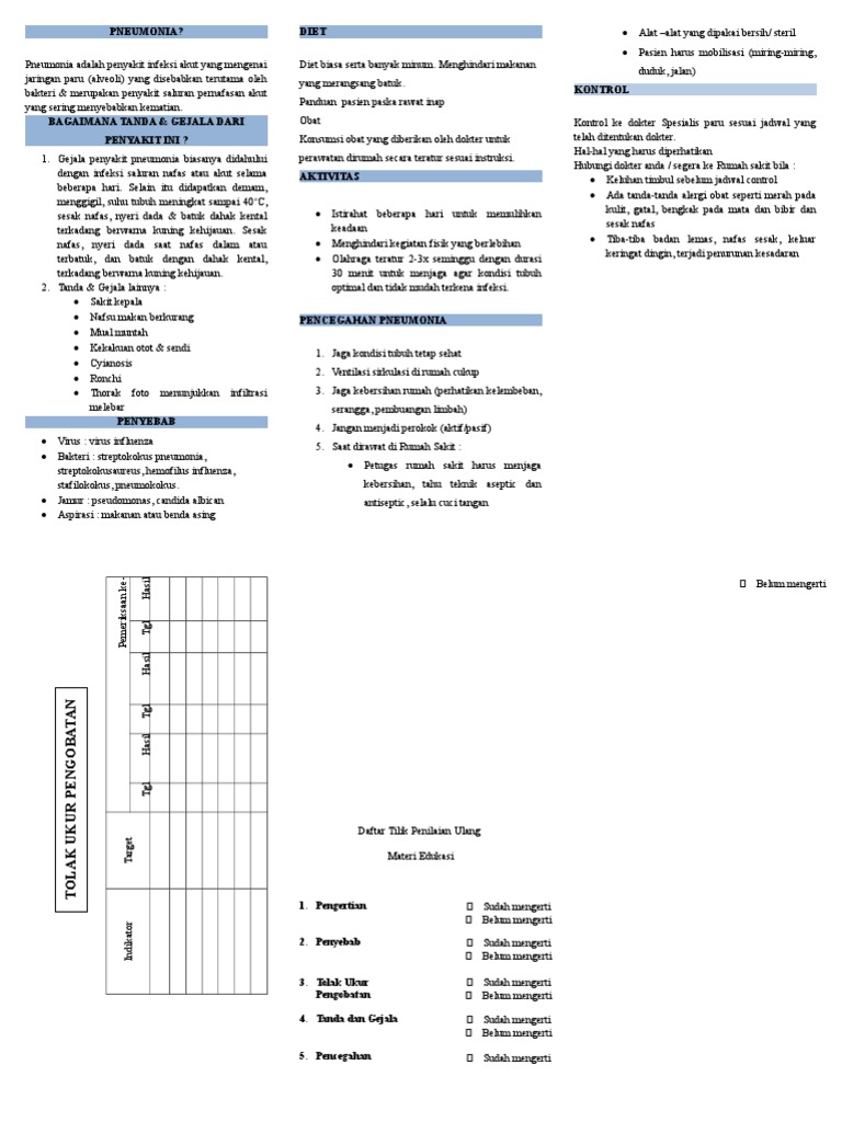 Leaflet Pneumonia PKRS | PDF