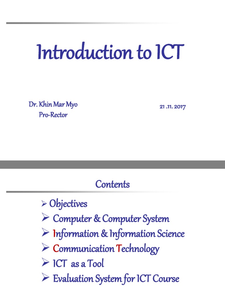 ICT Introduction | PDF | Input/Output | Educational Technology ICT Introduction | PDF | Input/Output | Educational Technology