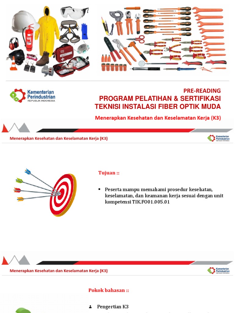 K3 PELATIHAN TEKNISI FIBER OPTIK | PDF