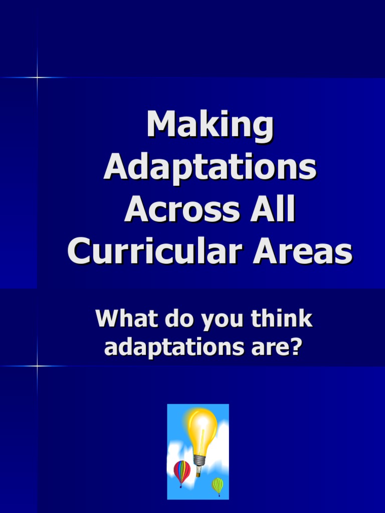 Adaptations Across All Curricular Areas | PDF | Special Education ...