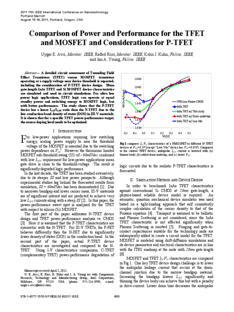 Mosfet To Tfet | PDF | Mosfet | Field Effect Transistor