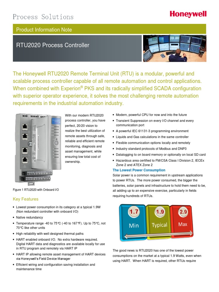 Pin Honeywell Rtu2020 Nov2015 | PDF | Scada | Input/Output