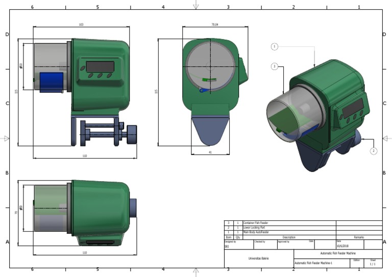 Automatic Fish Feeder Design Diagram | PDF