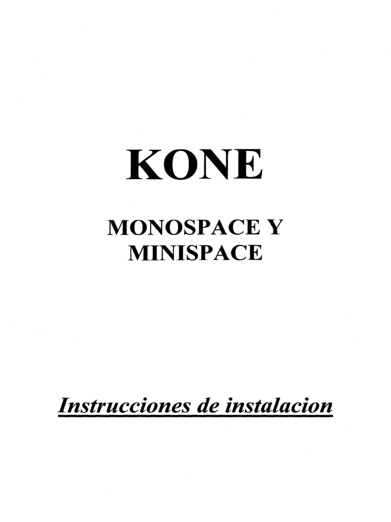 Kone Monospace Manual Montaje | PDF