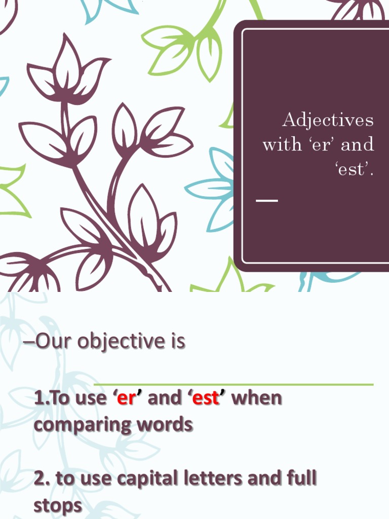 Adjectives With Er' and Est' | PDF