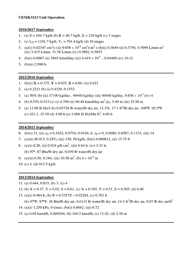 UEMK3213 PastYear Ans1 PDF | PDF | Units Of Measurement | Chemistry