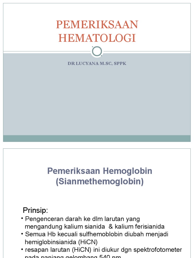 Pemeriksaan Hematologi Lengkap | PDF