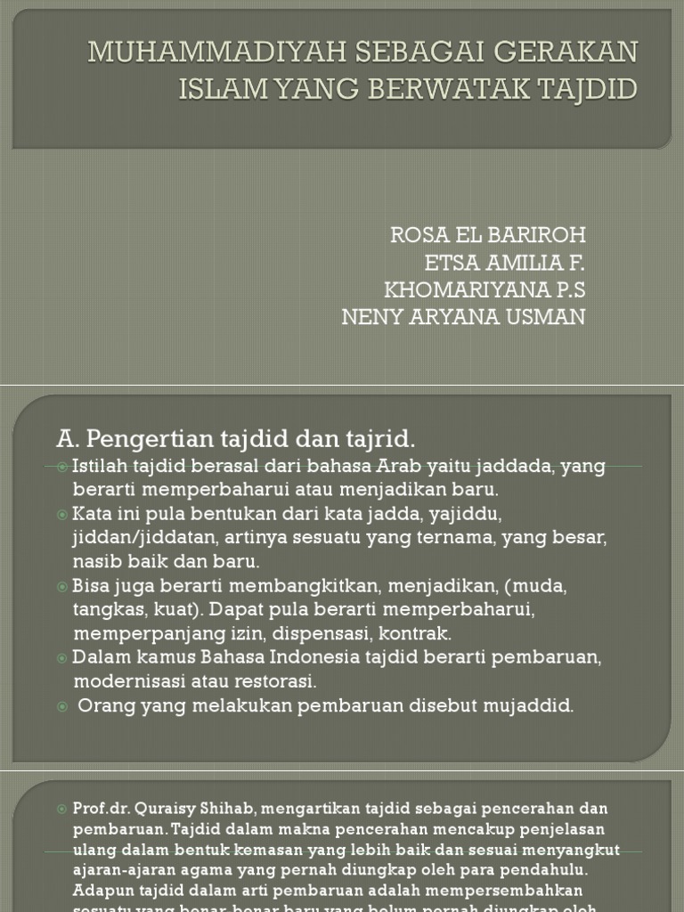 Muhammadiyah Sebagai Gerakan Islam Yang Berwatak Tajdid | PDF | Sains & Matematika | Agama ...