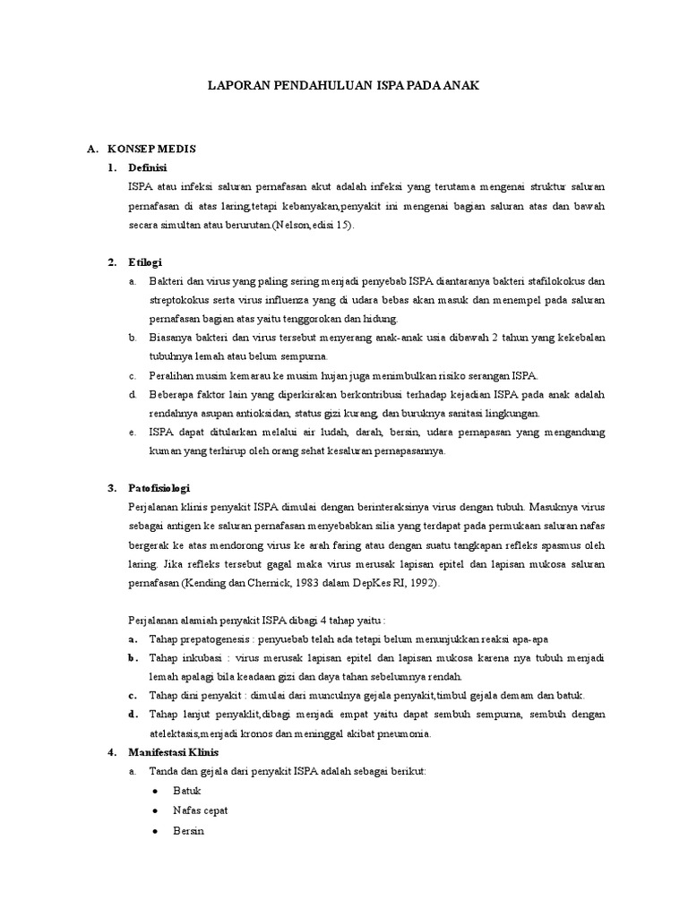 Laporan Pendahuluan Ispa Pada Anak | PDF