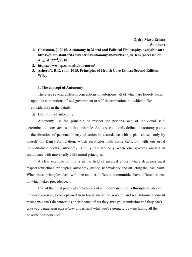Autonomy | PDF | Autonomy | Immanuel Kant