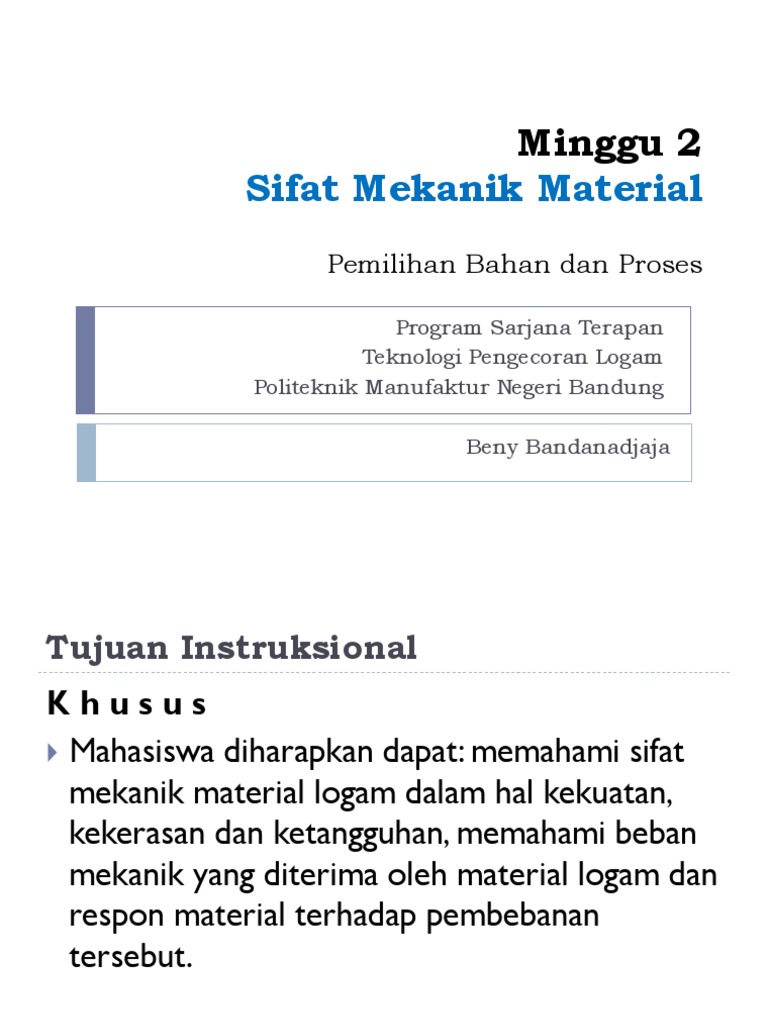 02 PBP - Sifat Mekanik Material | PDF