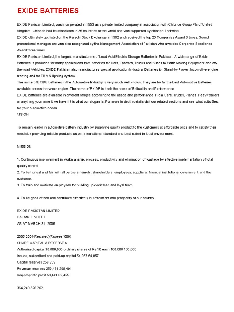 Exide Batteries Analysys | PDF | Dividend | Expense