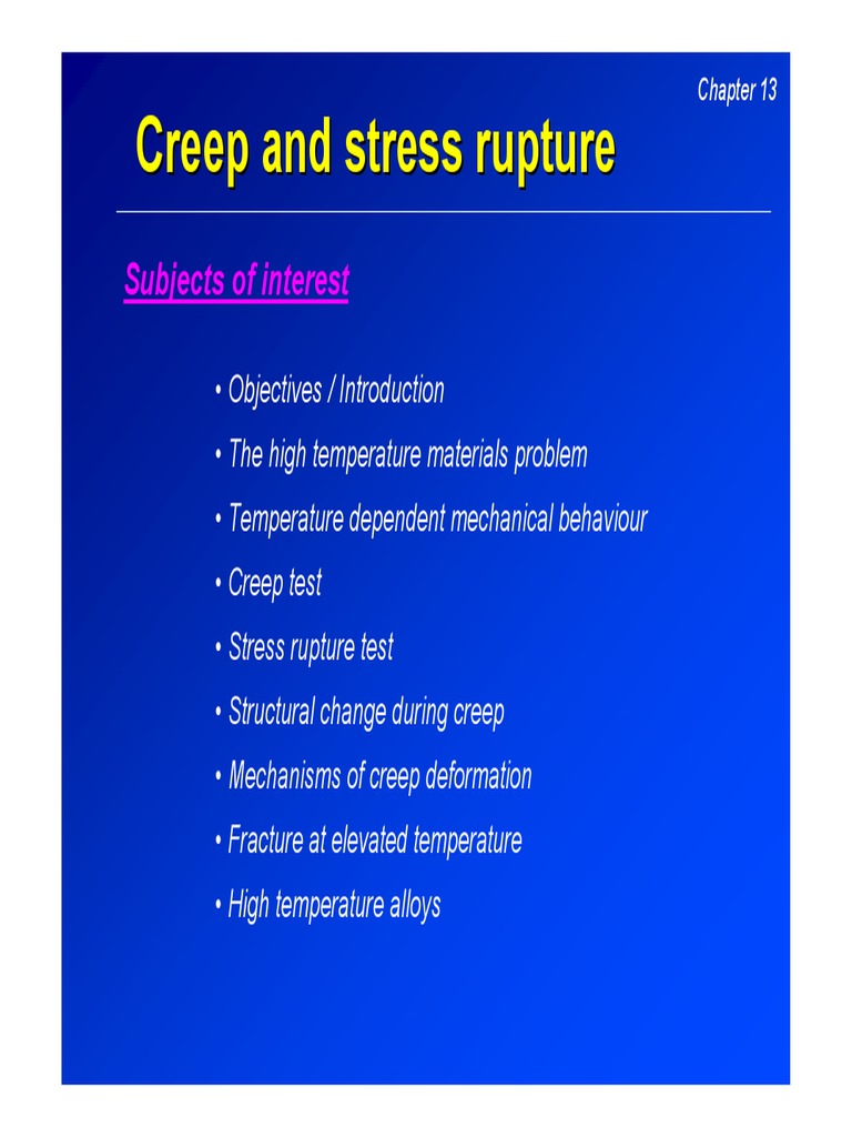 Creep | Creep (Deformation) | Deformation (Engineering)