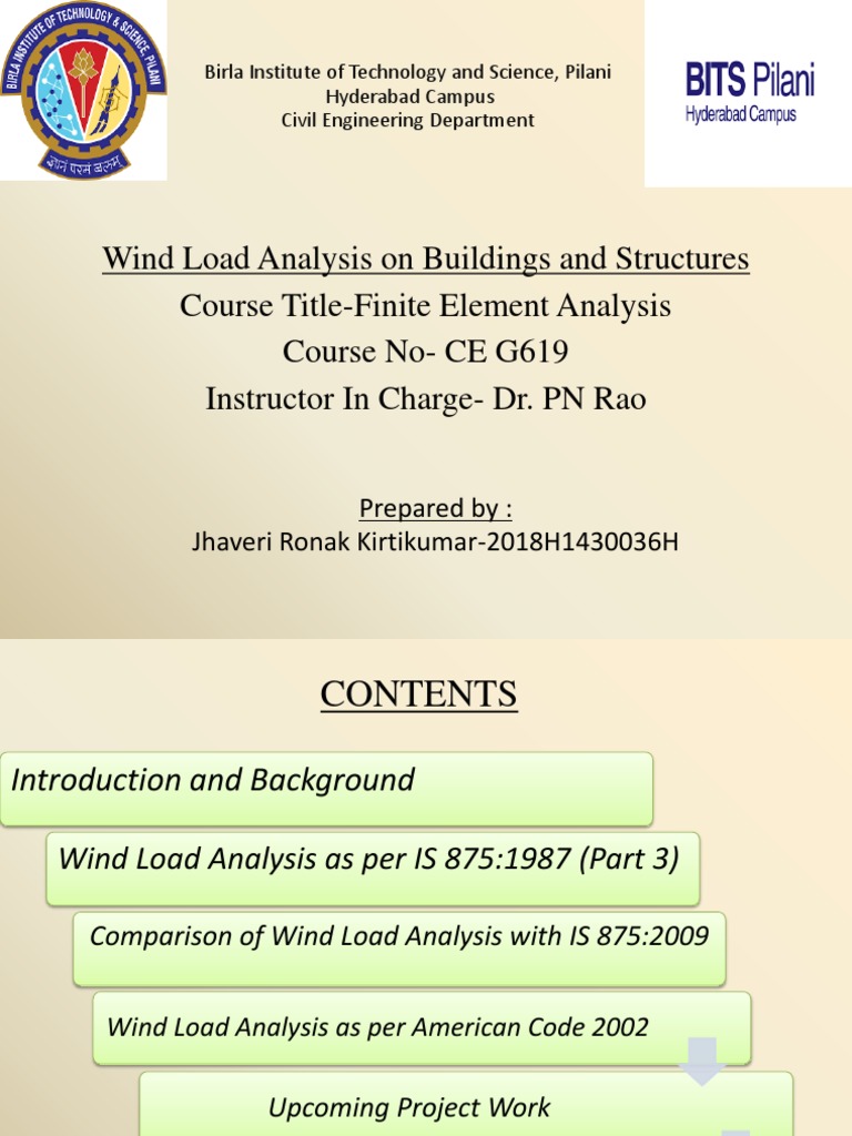 Wind Load Analysis On Buildings and Structures Course Title-Finite ...
