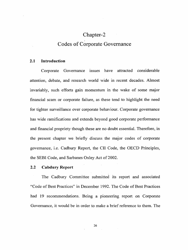 Overview of Corporate Governance Codes | PDF | Board Of Directors ...