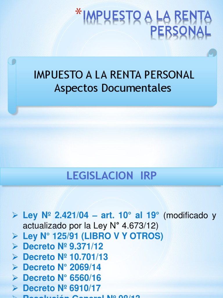 IRP | PDF | Impuesto sobre la renta | Impuestos