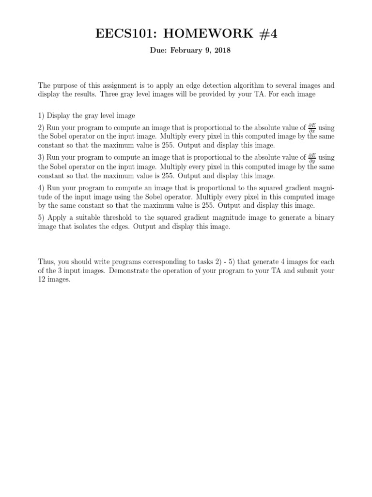 Applying Edge Detection Algorithms: Homework Instructions for Computing ...