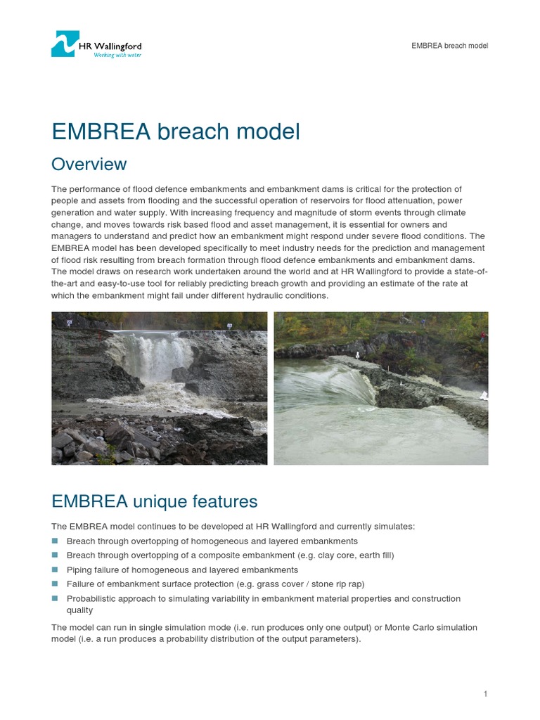 EMBREA Breach Model | PDF | Flood | Simulation